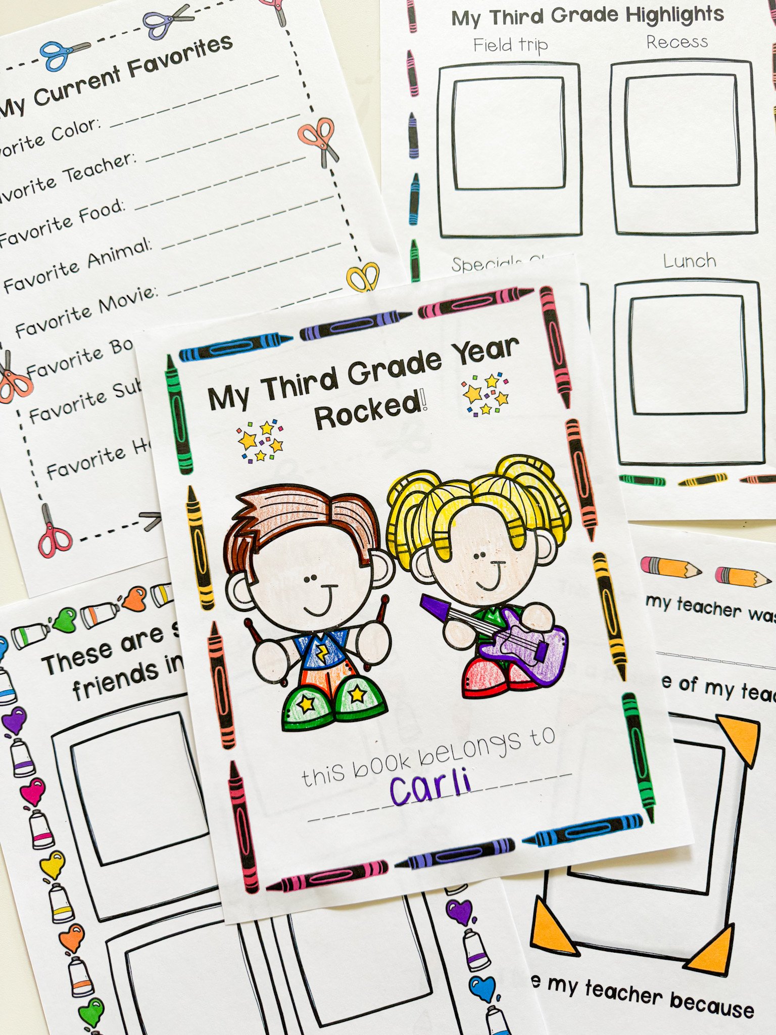 School Memory Printable Books - ABCDee Learning